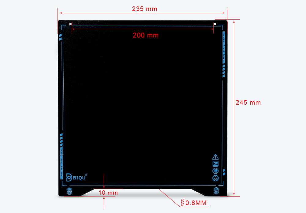 Køb BIQU 3D B1 Flexible build surface PEI plate 235x235mm - Online